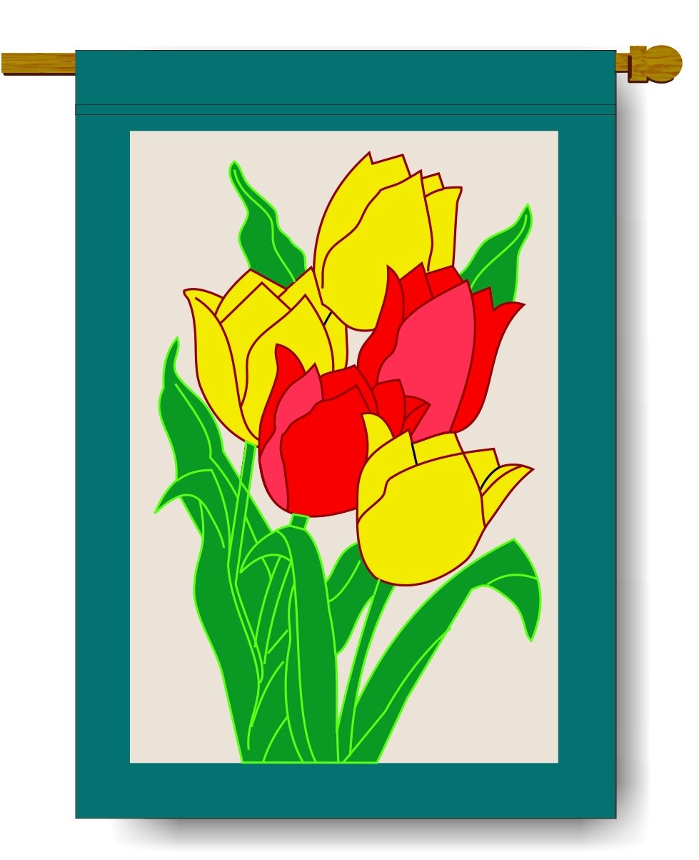 Tulips Banner Flag 28 x 40 inch Flowers, Spring, Summer | FlagLadyUSA.com