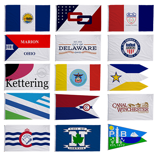 Cities of Ohio Flags | Made in the USA | FlagLadyUSA.com