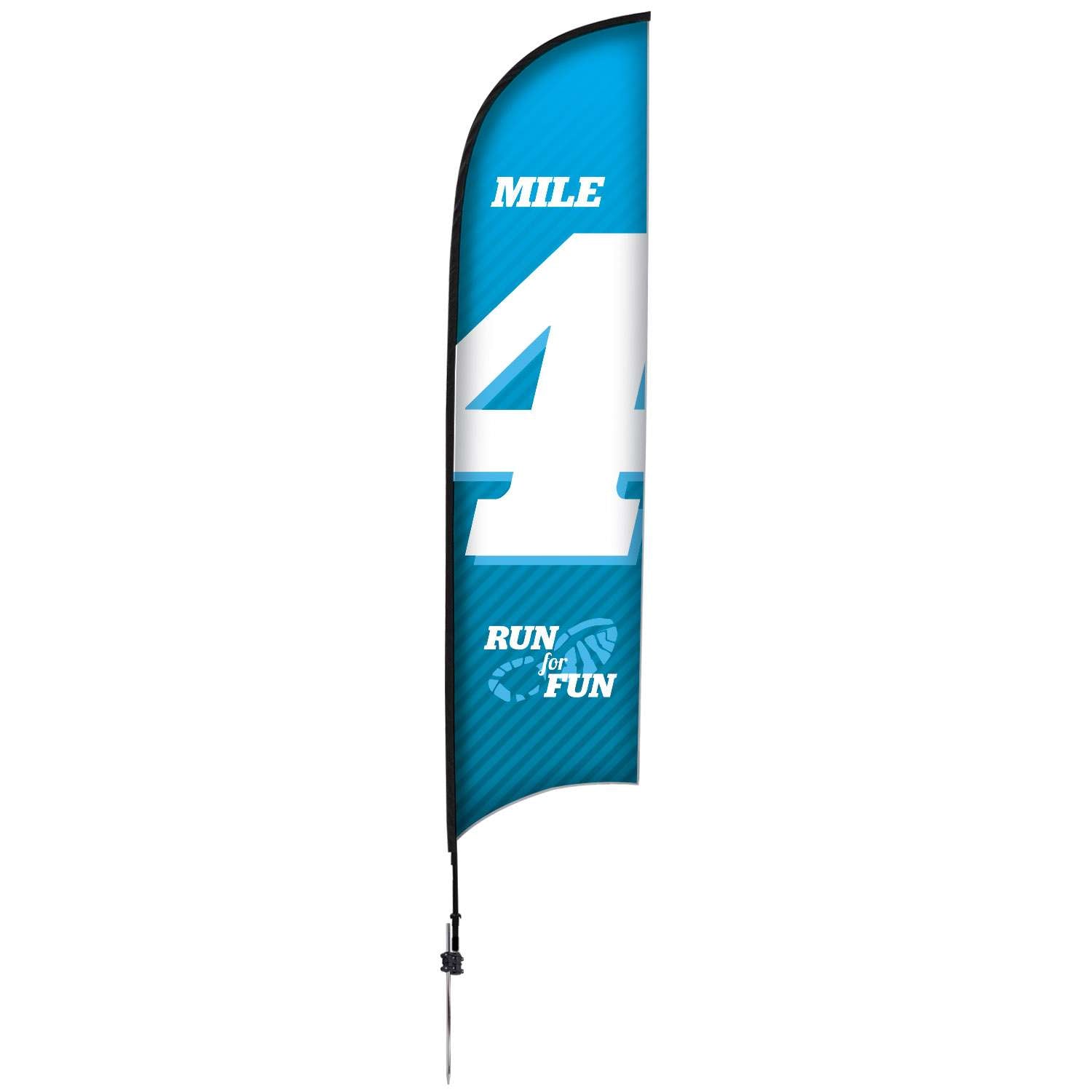 13' Premium Razor Sail Sign Kit (Double Sided w/ Ground Spike)