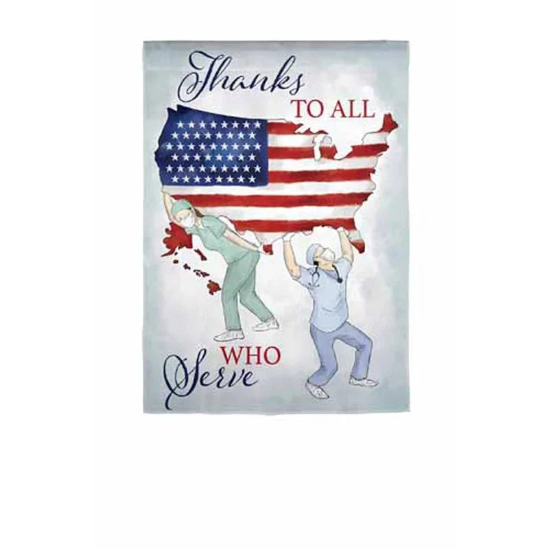 28x40 in Thanks To All Who Serve Suede Banner