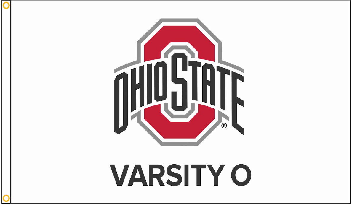 3x5 ft White Varsity O Flag