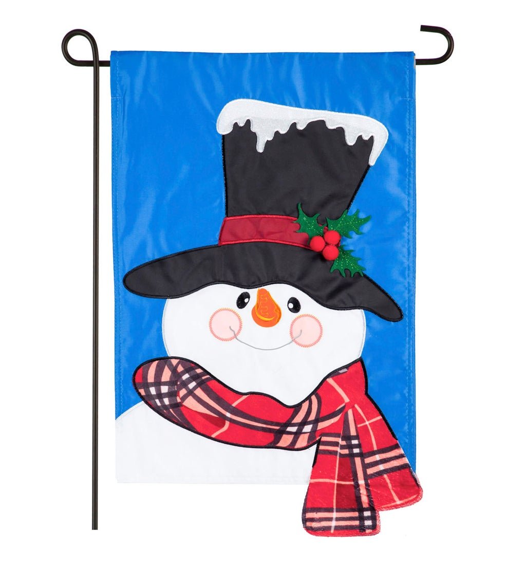 Baby It's Cold Outside Snowman Garden Applique Flag | FlagLadyUSA.com