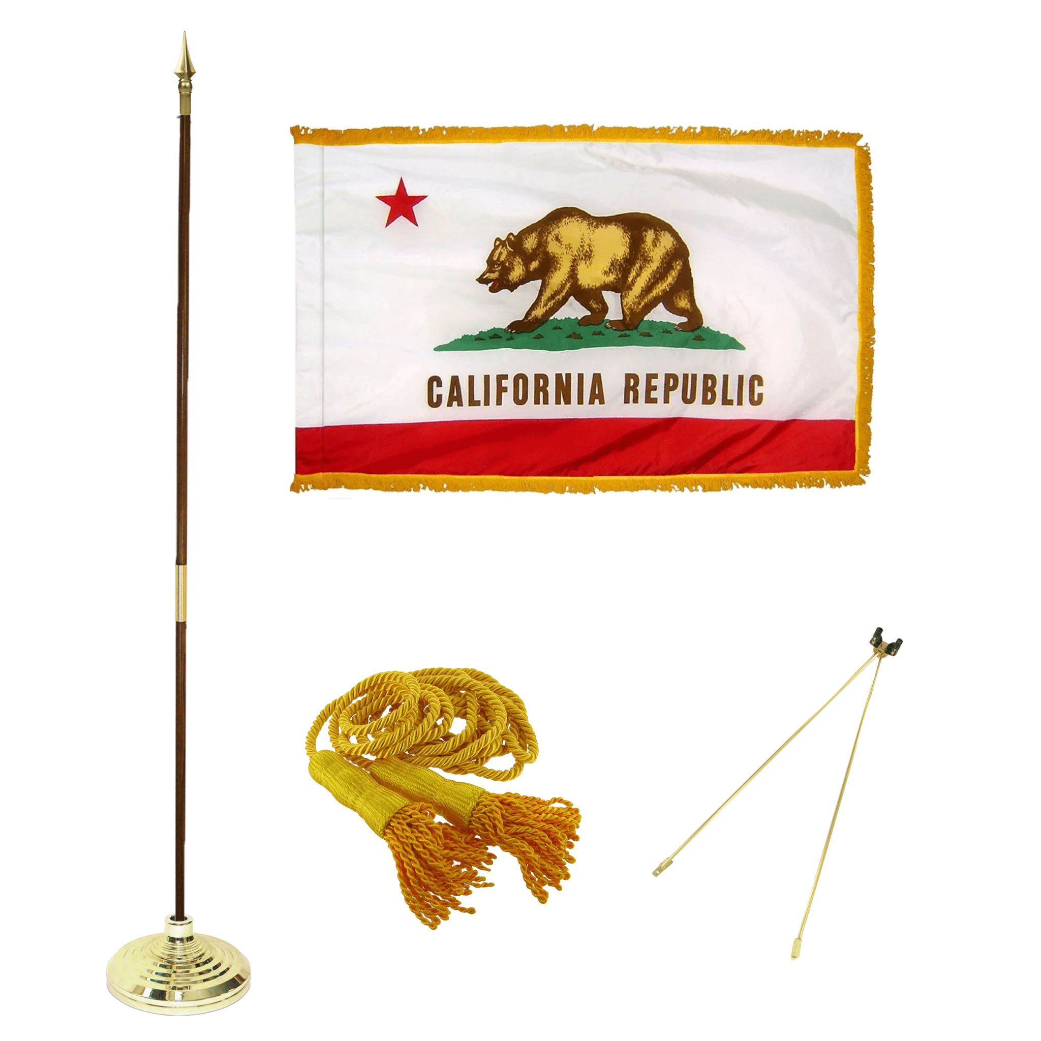 California Indoor Flag Mounted Sets | State of California | FlagLadyUSA.com