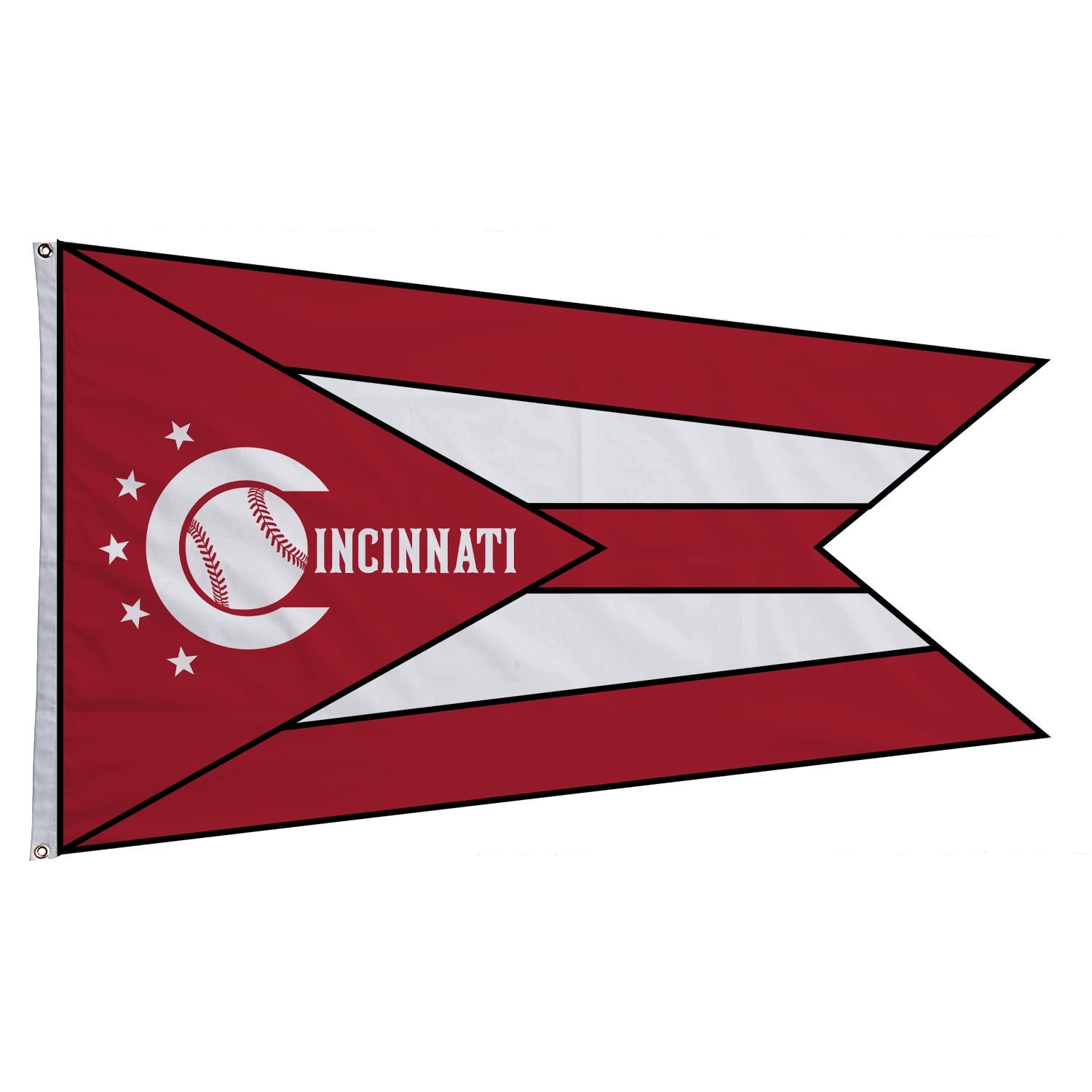 Cincinnati Reds Ohio Burgee Flag | Cincinnati Reds Flags | FlagLadyUSA.com
