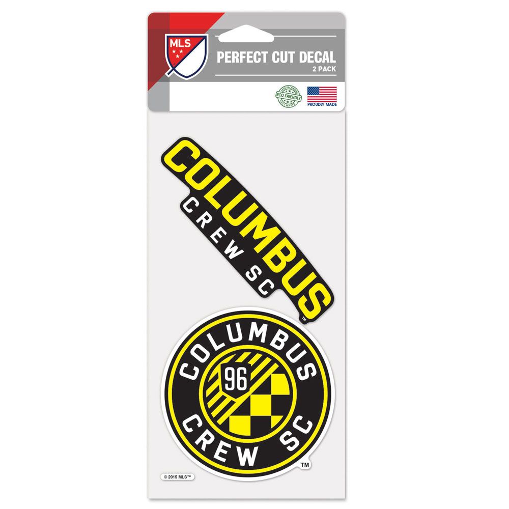 COLUMBUS CREW PERFECT CUT DECAL SET OF TWO 4"X4"