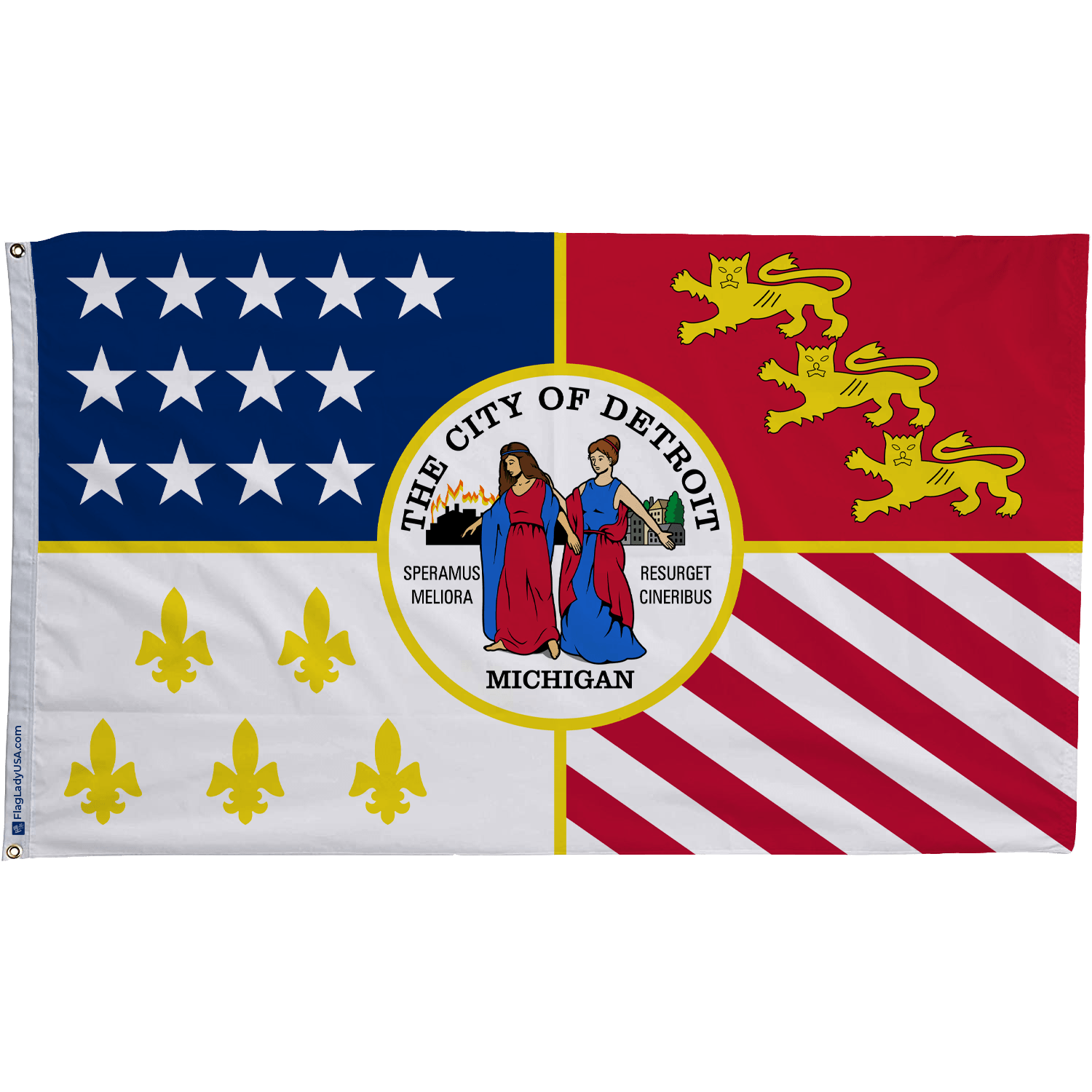 City of Detroit Michigan Flags | Made in the USA | FlagLadyUSA.com