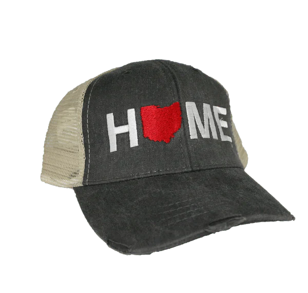 Embroidered Mesh Hat | Home-Red/White