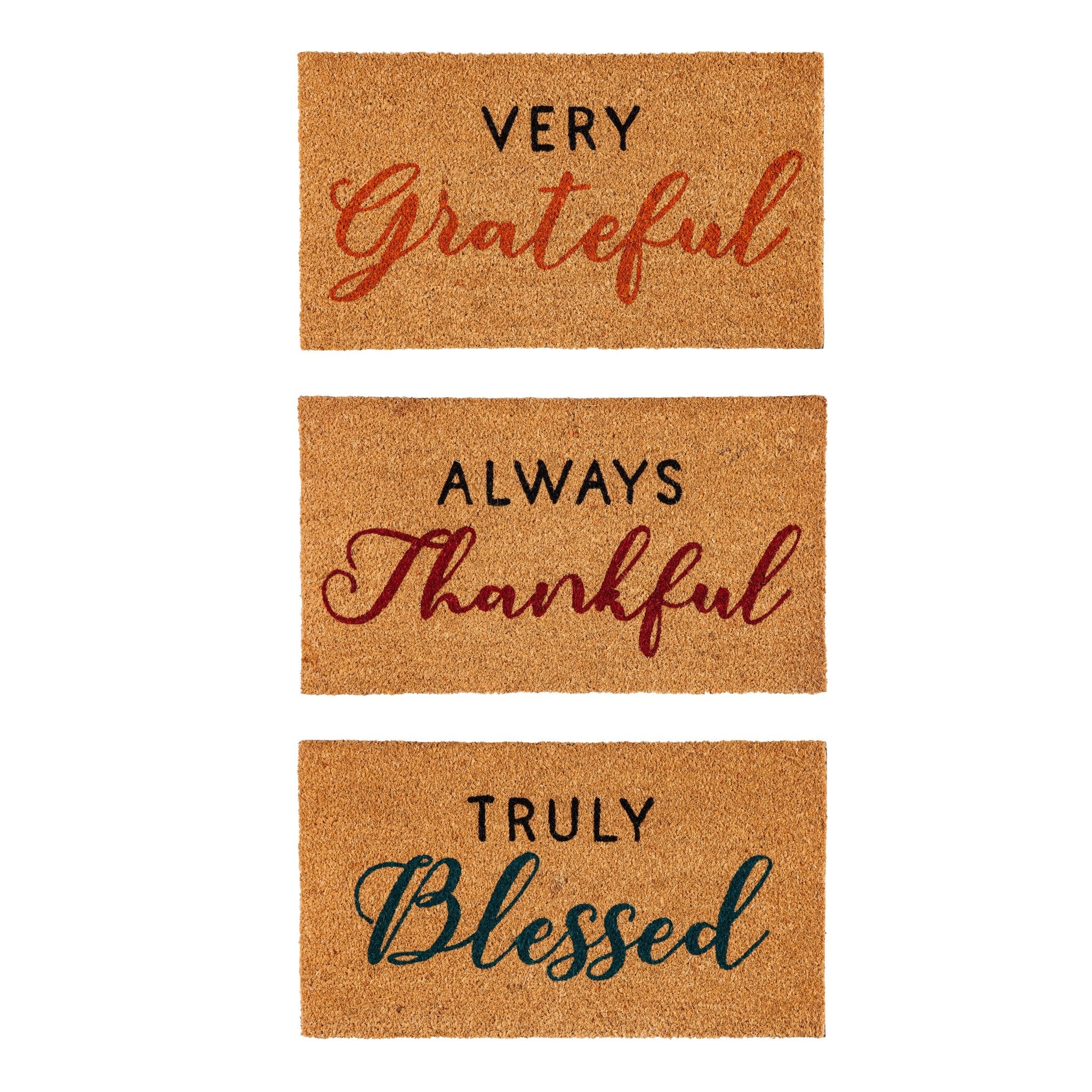 Fall Greetings Coir Mat 3/Assortment