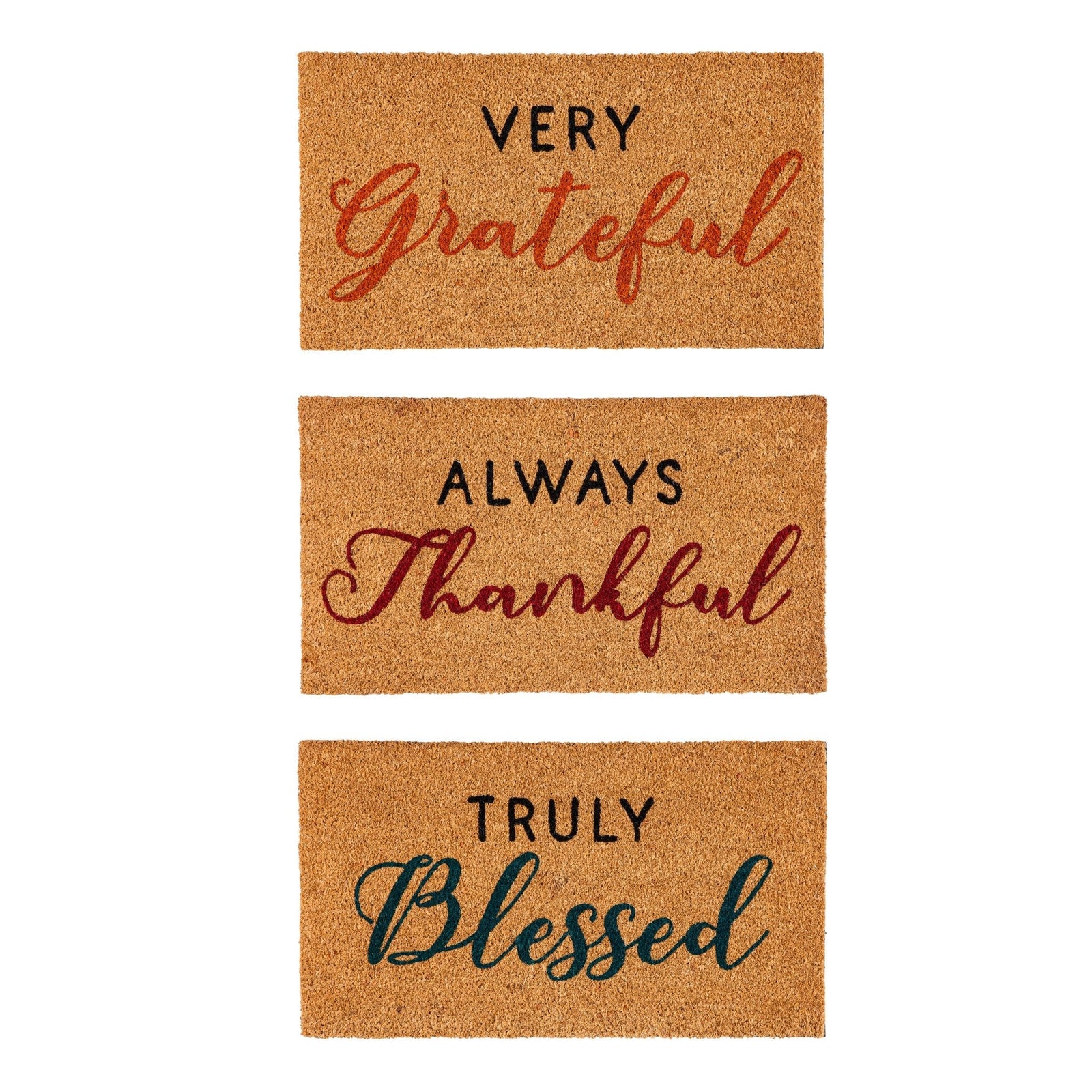 Fall Greetings Coir Mat 3/Assortment