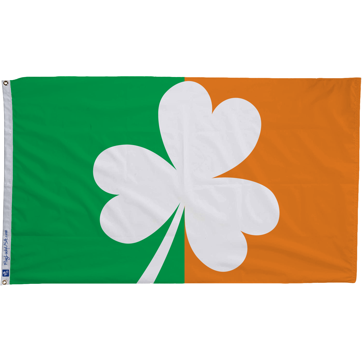 Green and Orange Shamrock Flag