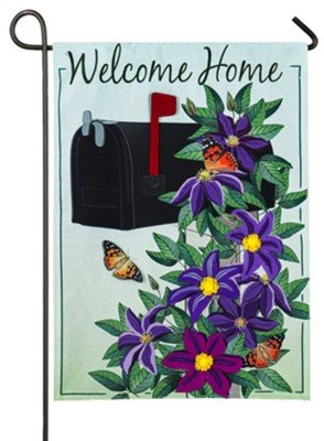 Home Clematis Mailbox Linen Garden Flag