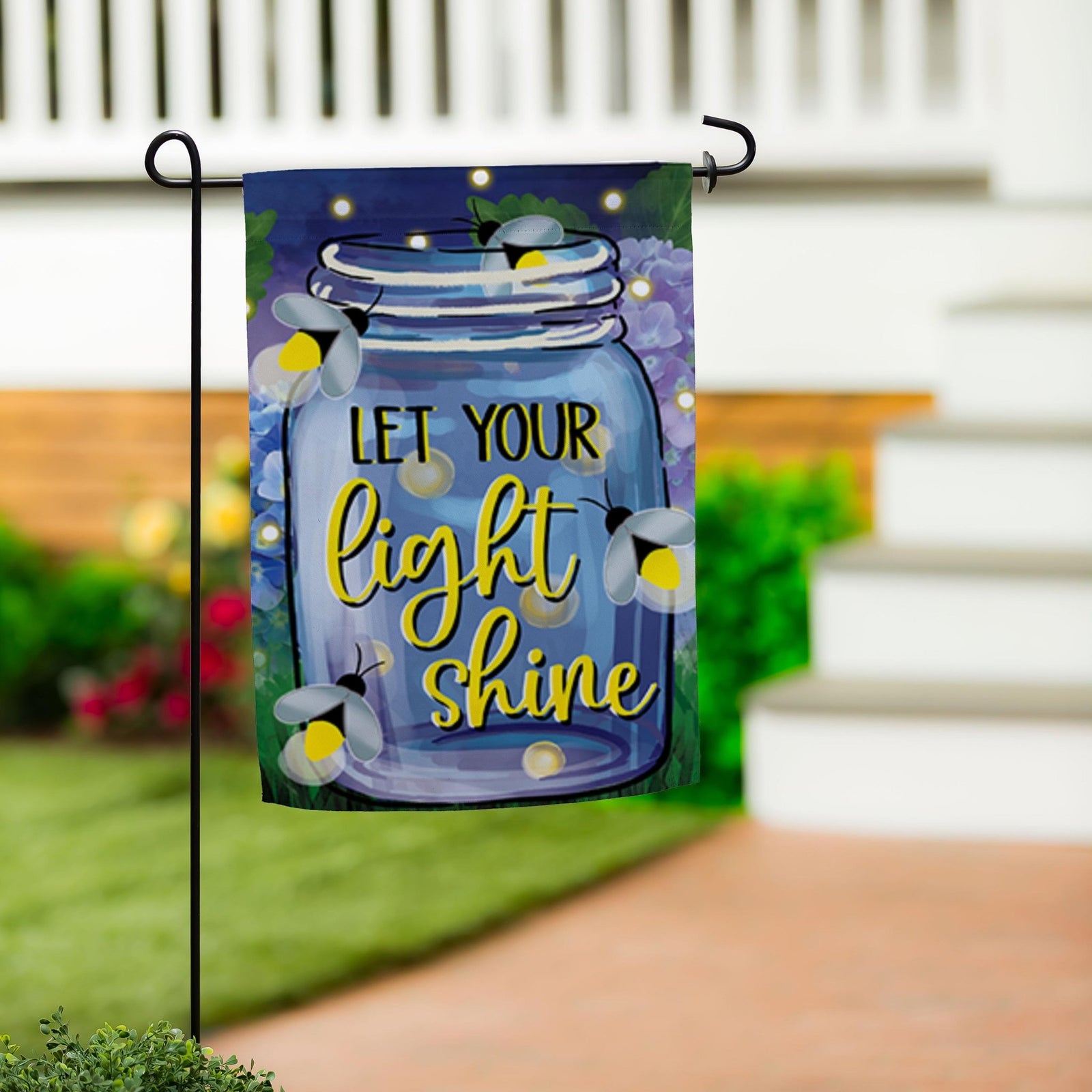 Let Your Light Shine Suede Garden Flag