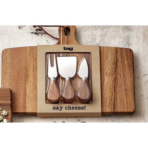 Long Acacia Board & Cheese Set