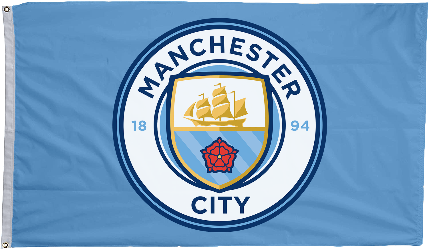 Manchester City Fc Flag Manchester City Football Club Flag Waving In