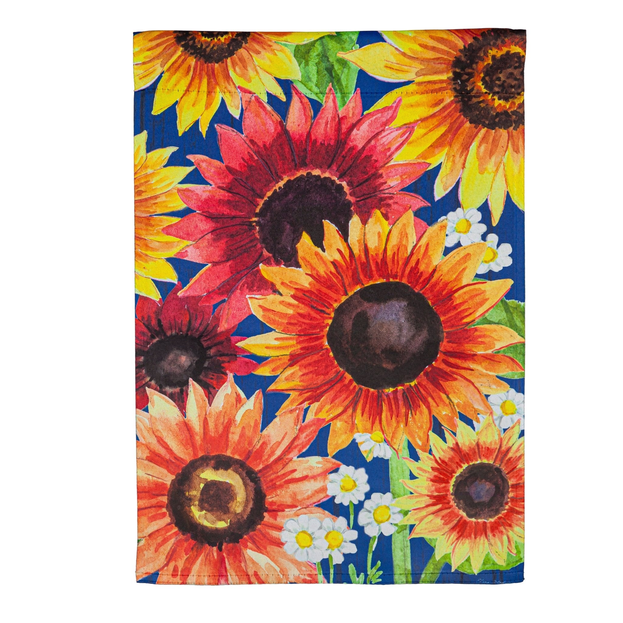 Multi-Color Fall Sunflowers Garden Suede Flag