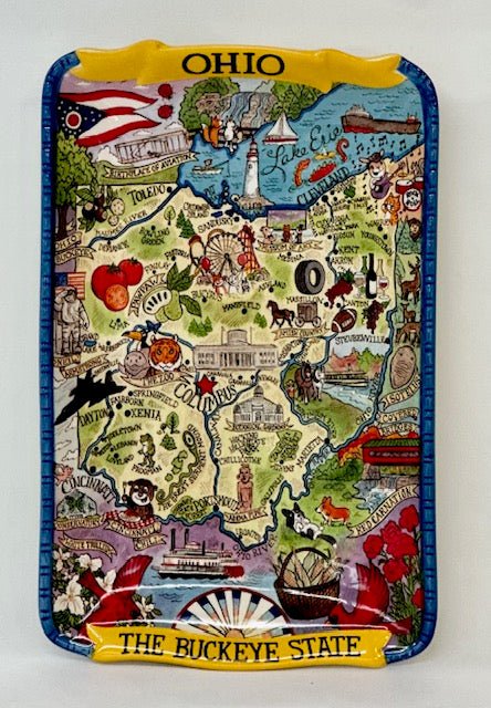 Ohio Souvenir Glass Platter