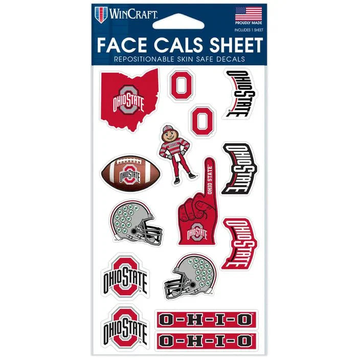 Ohio State Buckeyes Face Decals 4x7"