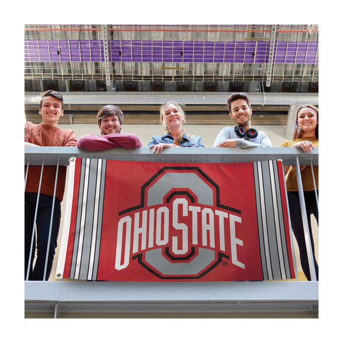 Ohio State Buckeyes Vertical Stripes Flag
