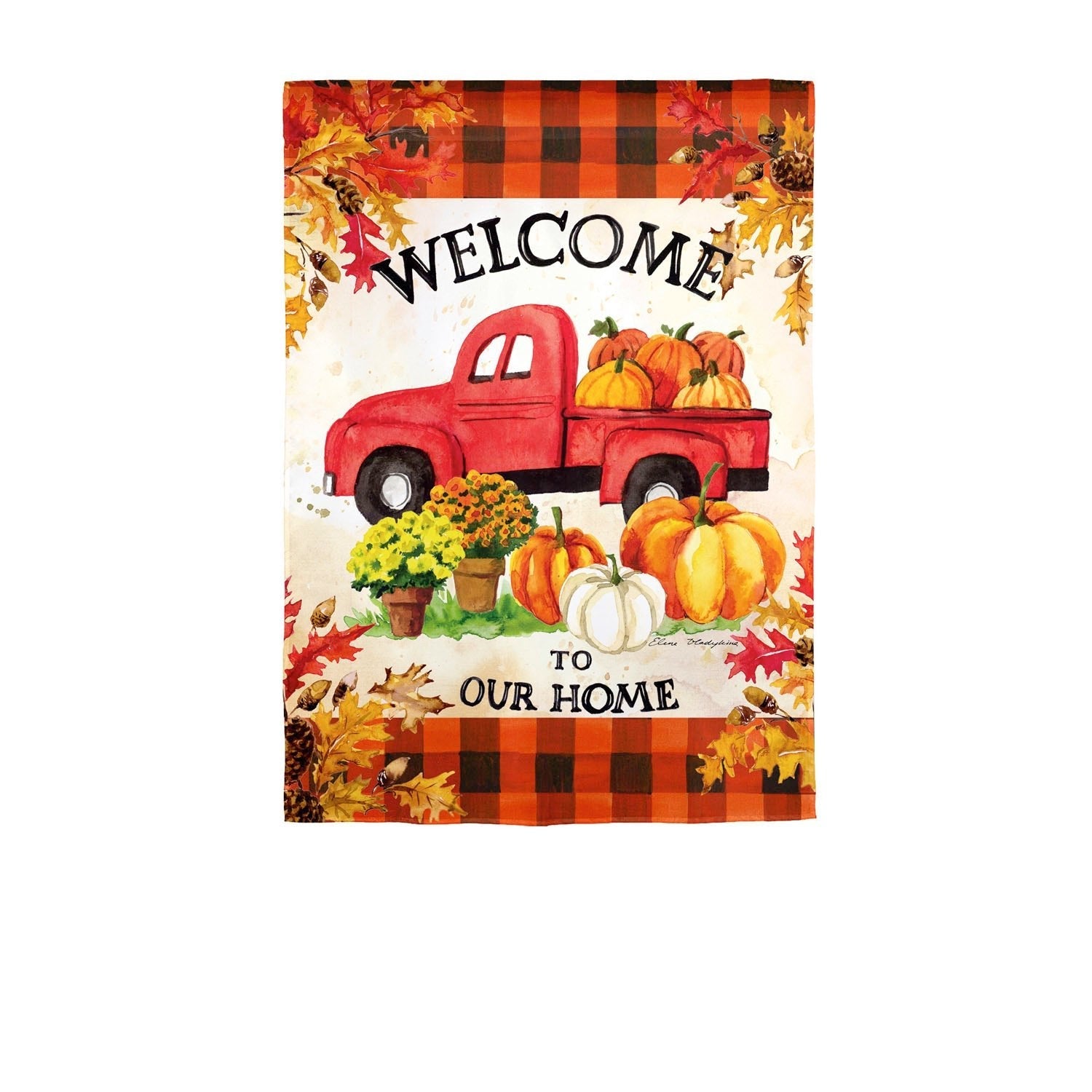 Happy Fall Acorn Suede Garden Flag | Autumn Flags | FlagLadyUSA.com