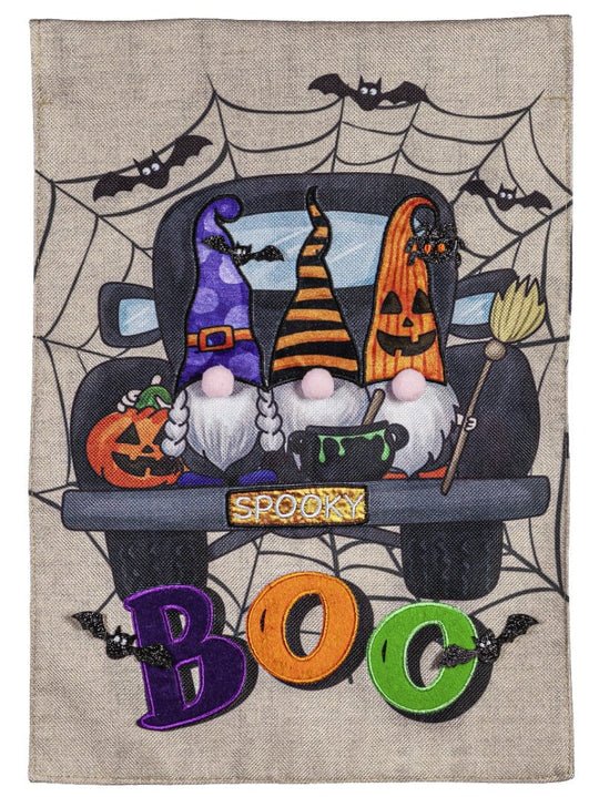 Spooky Truck Garden Burlap Flag