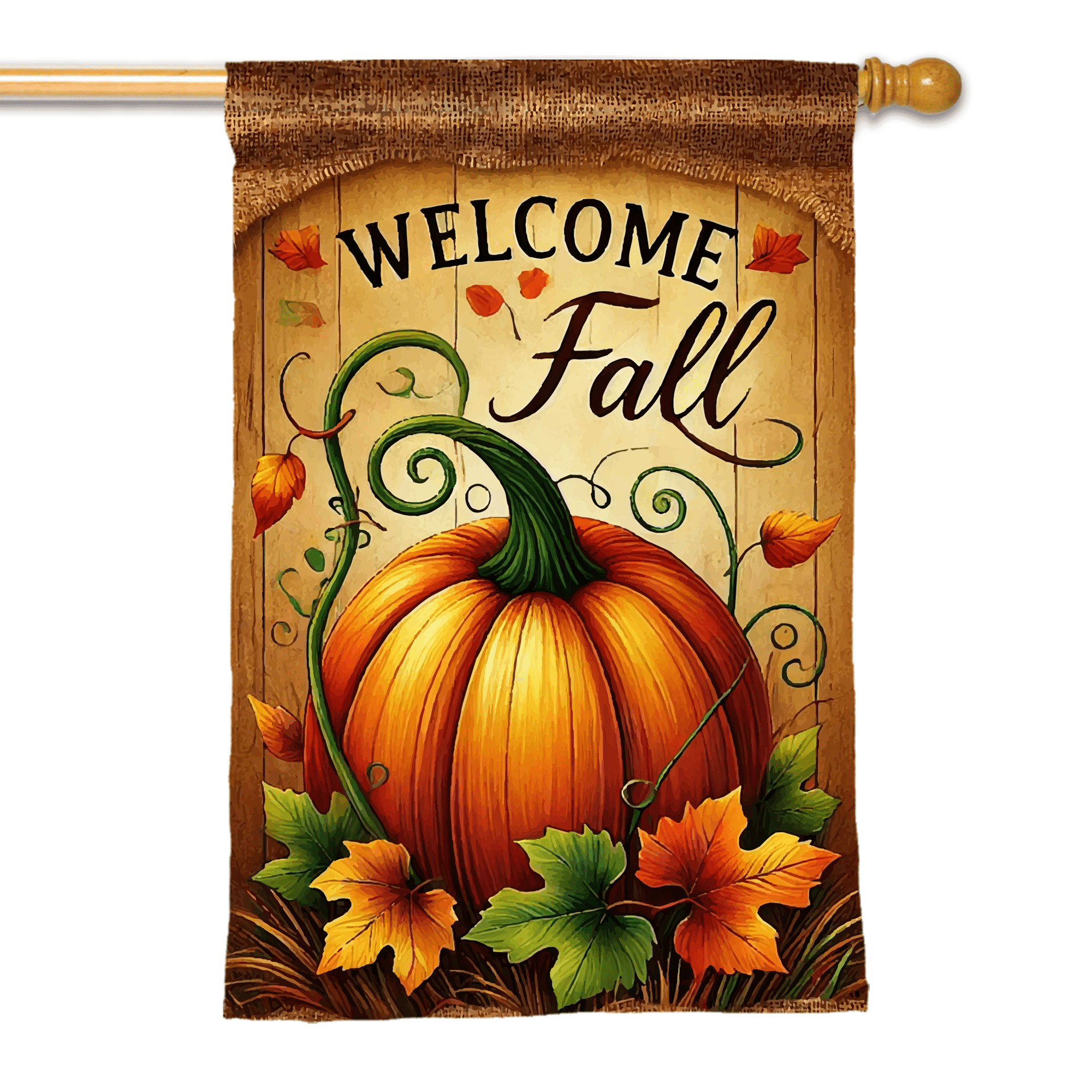 Welcome Fall Pumpkin Flag - Flag Lady Exclusive Design