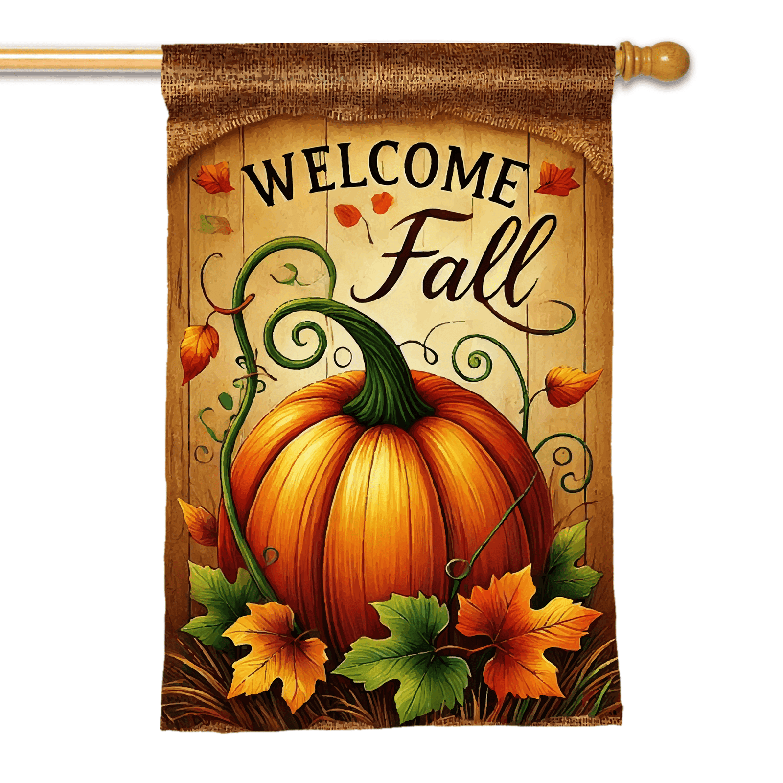 Welcome Fall Pumpkin Flag - Flag Lady Exclusive Design