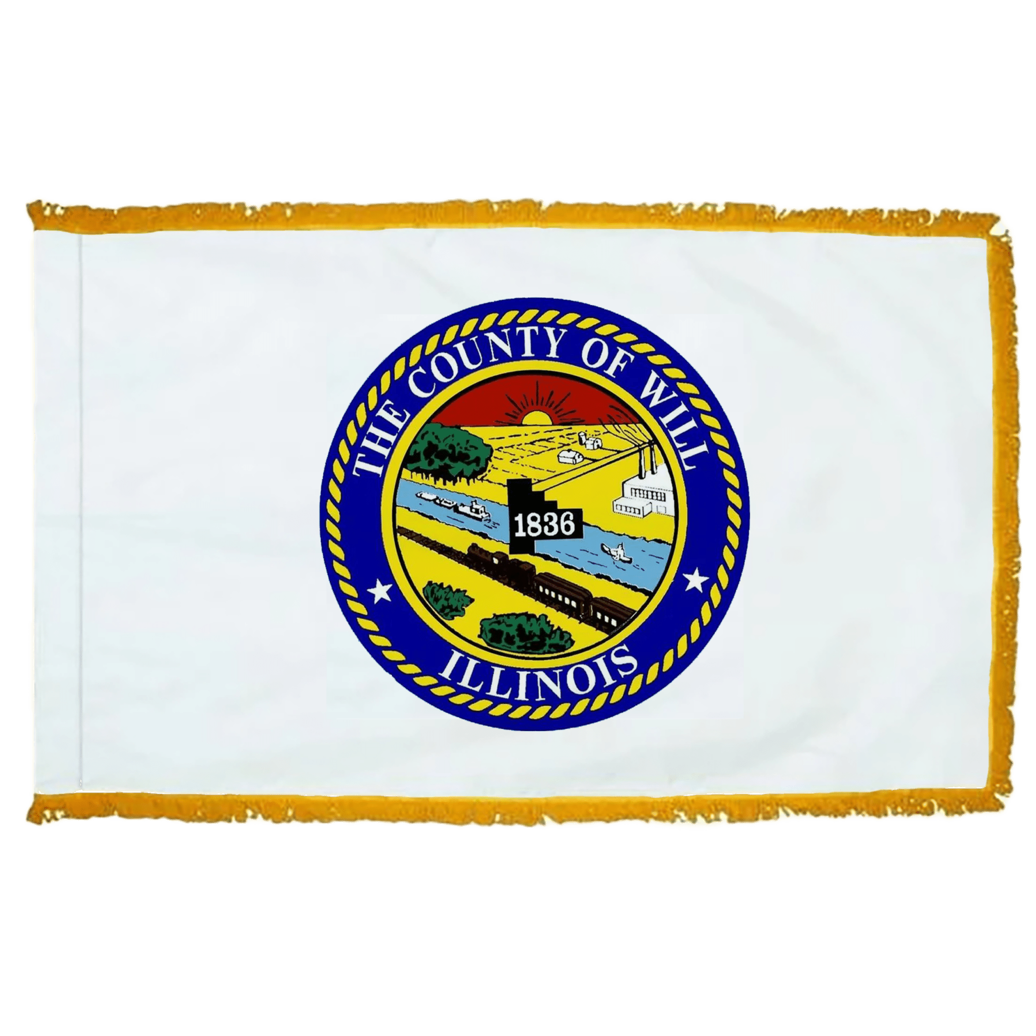 Will County Illinois Flag - 3x5ft Indoor w/Fringe